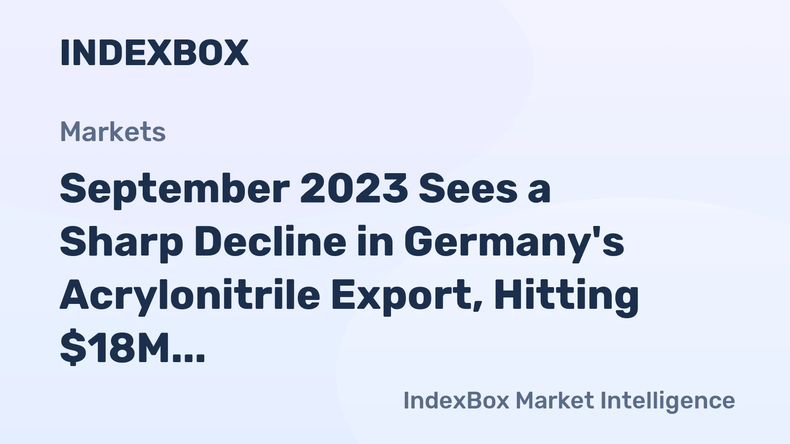 September 2023 Sees a Sharp Decline in Germany's Acrylonitrile Export, Hitting $18M