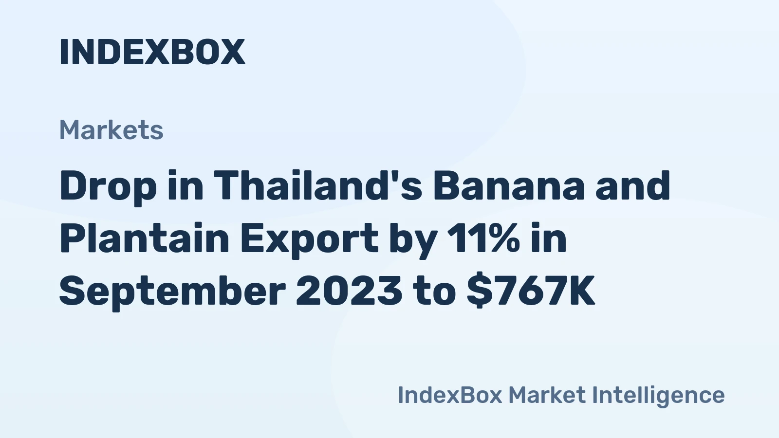 Drop in Thailand's Banana and Plantain Export by 11% in September 2023 to $767K