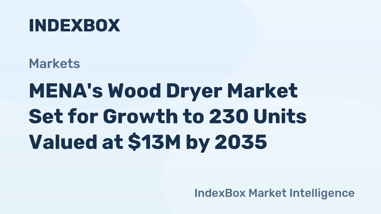 MENA's Wood Dryer Market Set for Growth to 230 Units Valued at $13M by 2035