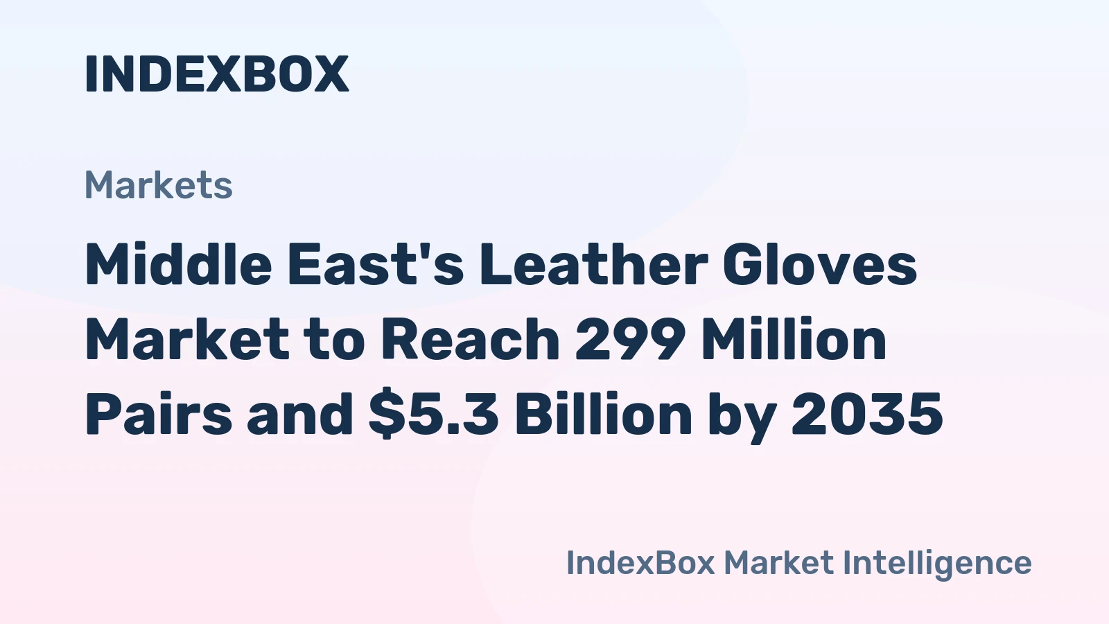 Middle East's Leather Gloves Market to Reach 299 Million Pairs and $5.3 Billion by 2035