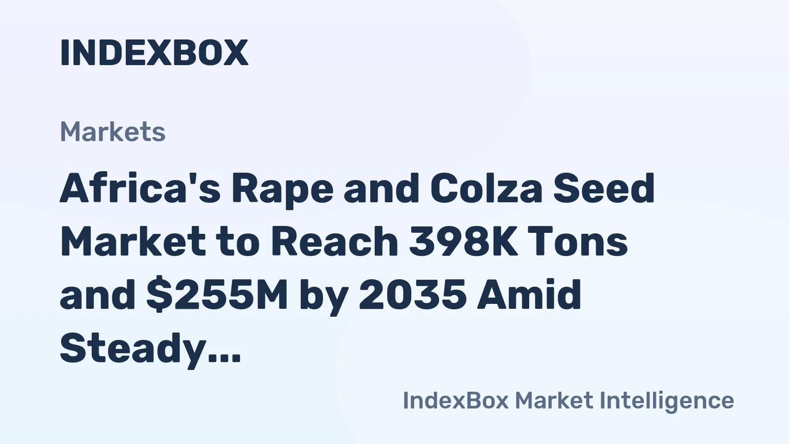Africa's Rape and Colza Seed Market to Reach 398K Tons and $255M by 2035 Amid Steady Growth