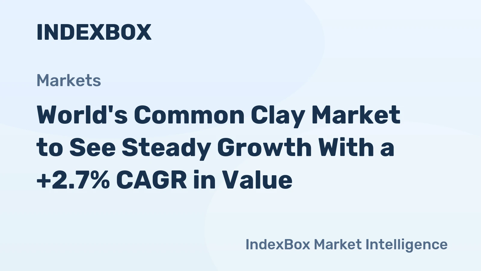 World's Common Clay Market to See Steady Growth With a +2.7% CAGR in Value