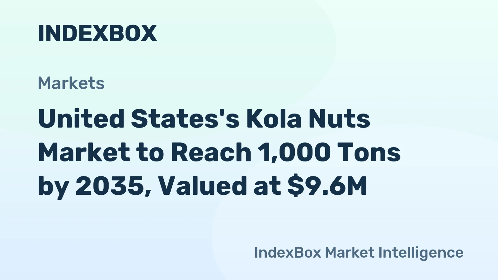 United States's Kola Nuts Market to Reach 1,000 Tons by 2035, Valued at $9.6M