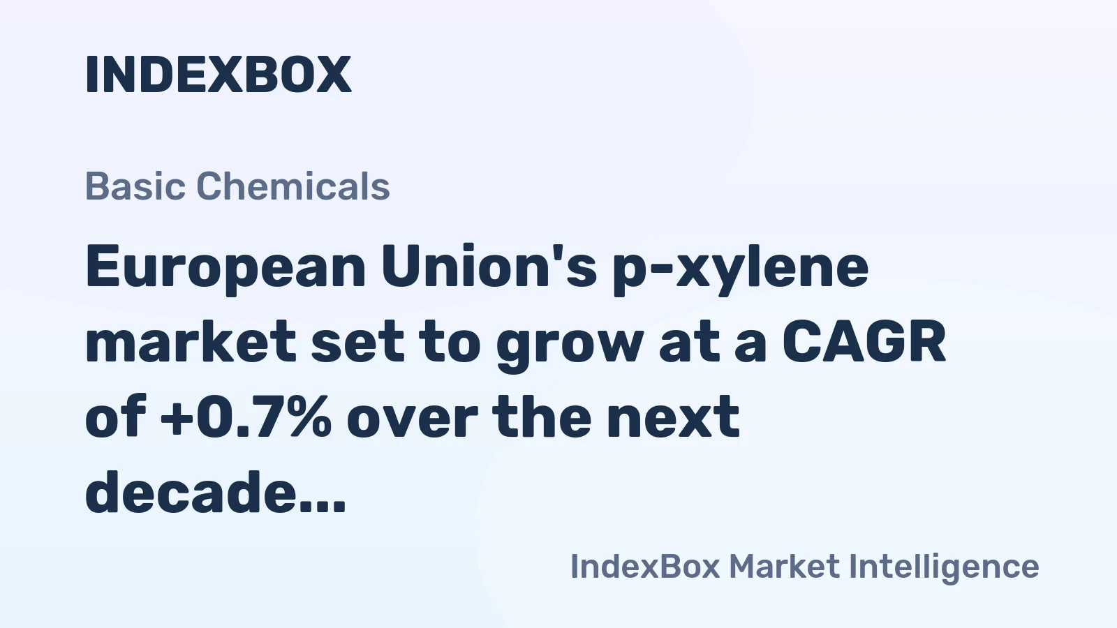 European Union's p-xylene market set to grow at a CAGR of +0.7% over the next decade, reaching 1.1M tons by 2035.