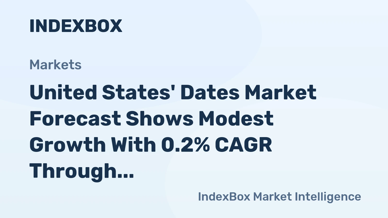 United States' Dates Market Forecast Shows Modest Growth With 0.2% CAGR Through 2035