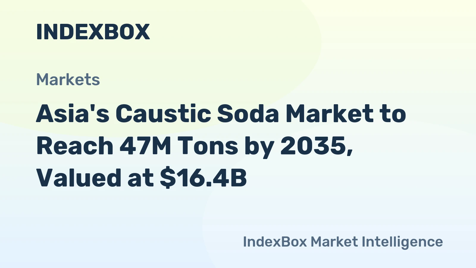 Asia's Caustic Soda Market to Reach 47M Tons by 2035, Valued at $16.4B