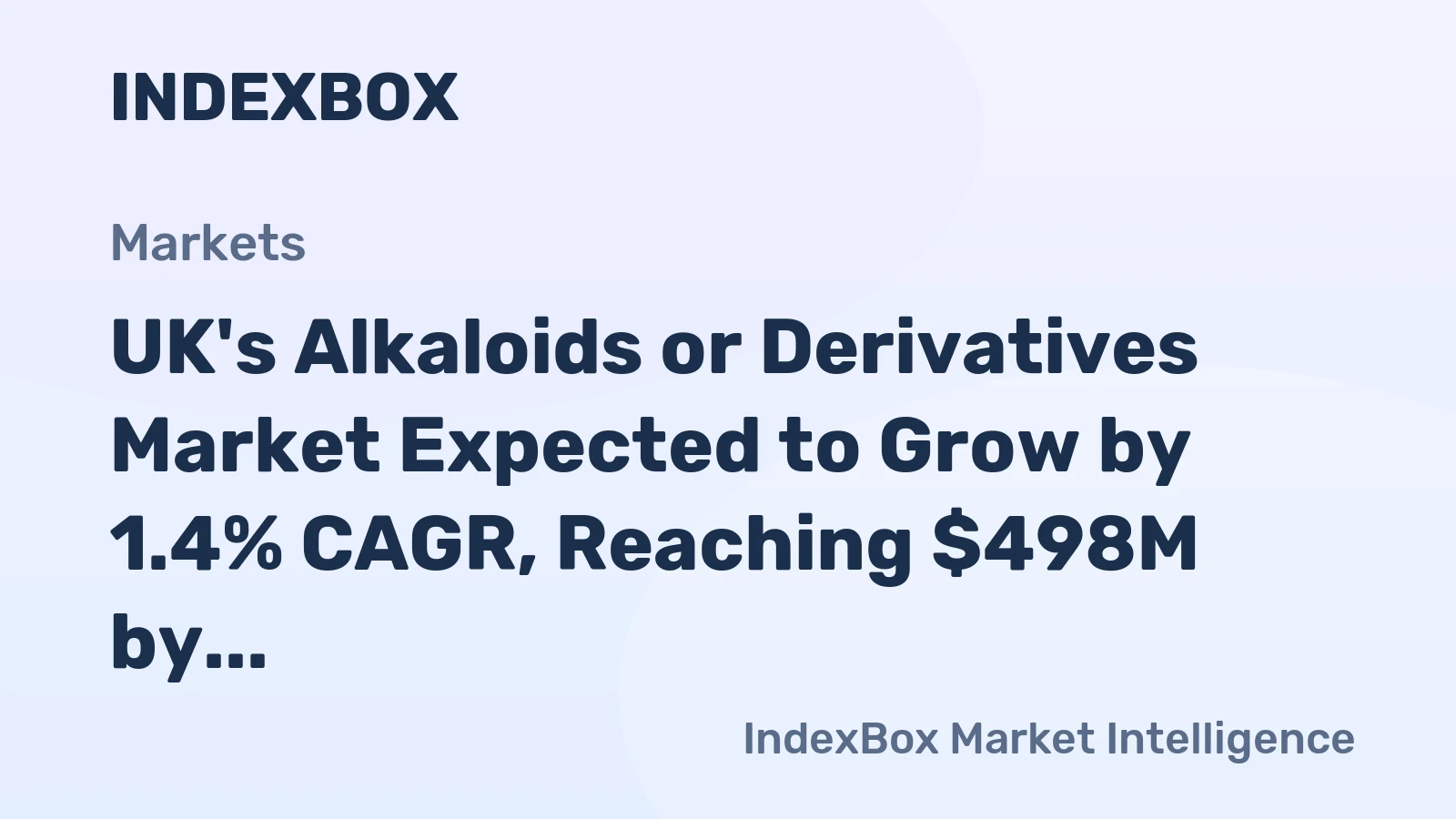UK's Alkaloids or Derivatives Market Expected to Grow by 1.4% CAGR, Reaching $498M by 2035