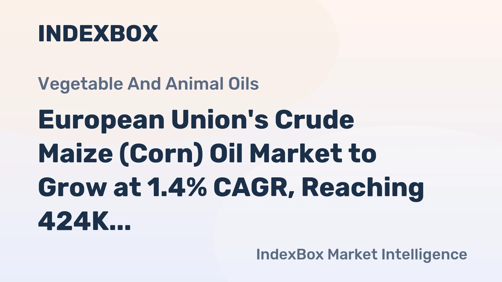 European Union's Crude Maize (Corn) Oil Market to Grow at 1.4% CAGR, Reaching 424K Tons by 2035