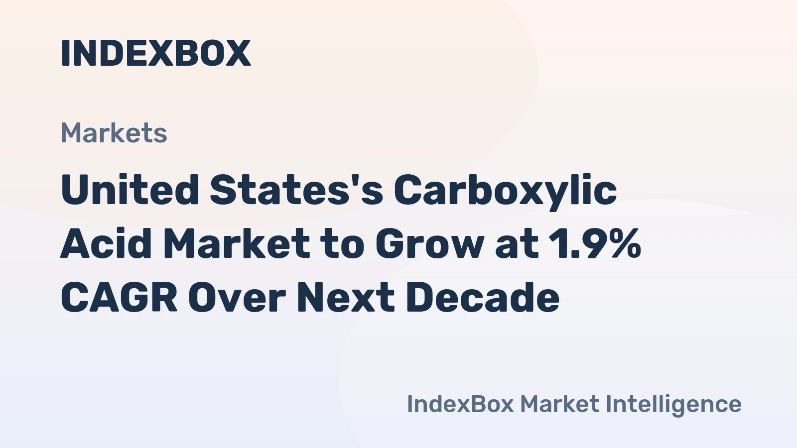United States's Carboxylic Acid Market to Grow at 1.9% CAGR Over Next Decade