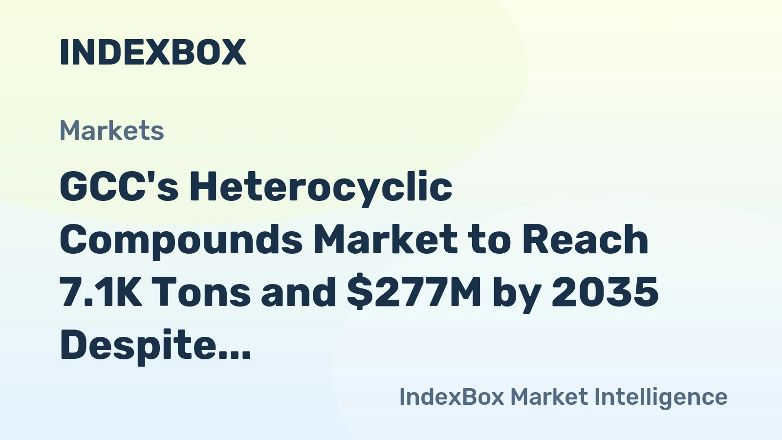 GCC's Heterocyclic Compounds Market to Reach 7.1K Tons and $277M by 2035 Despite Recent Contraction