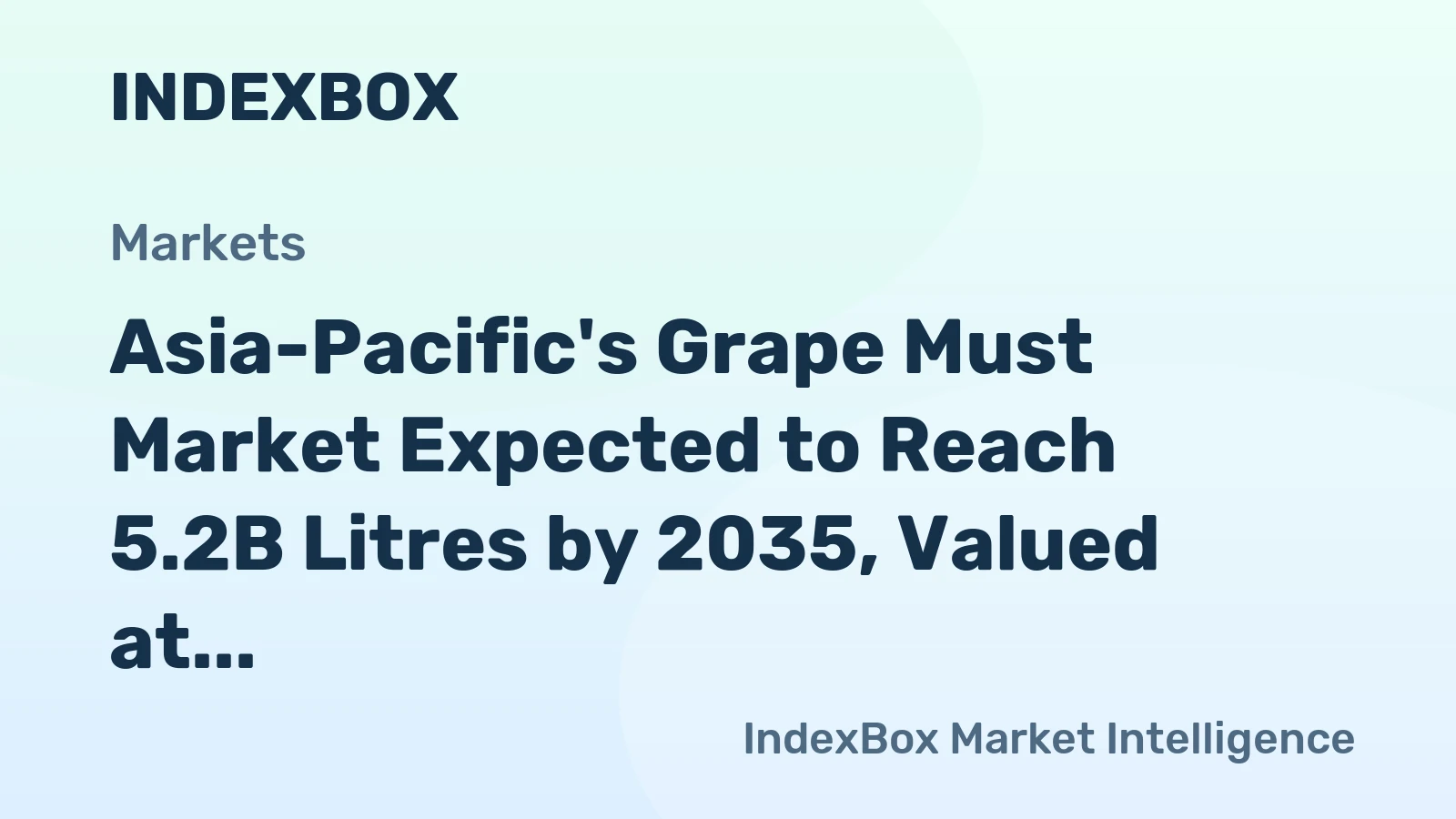 Asia-Pacific's Grape Must Market Expected to Reach 5.2B Litres by 2035, Valued at $29B