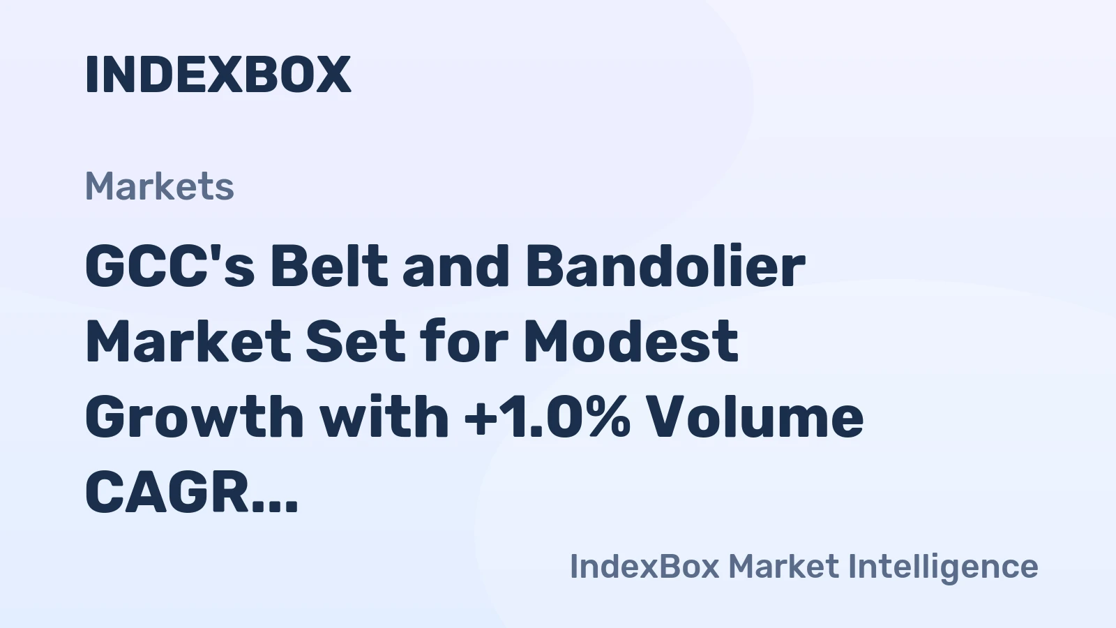 GCC's Belt and Bandolier Market Set for Modest Growth with +1.0% Volume CAGR