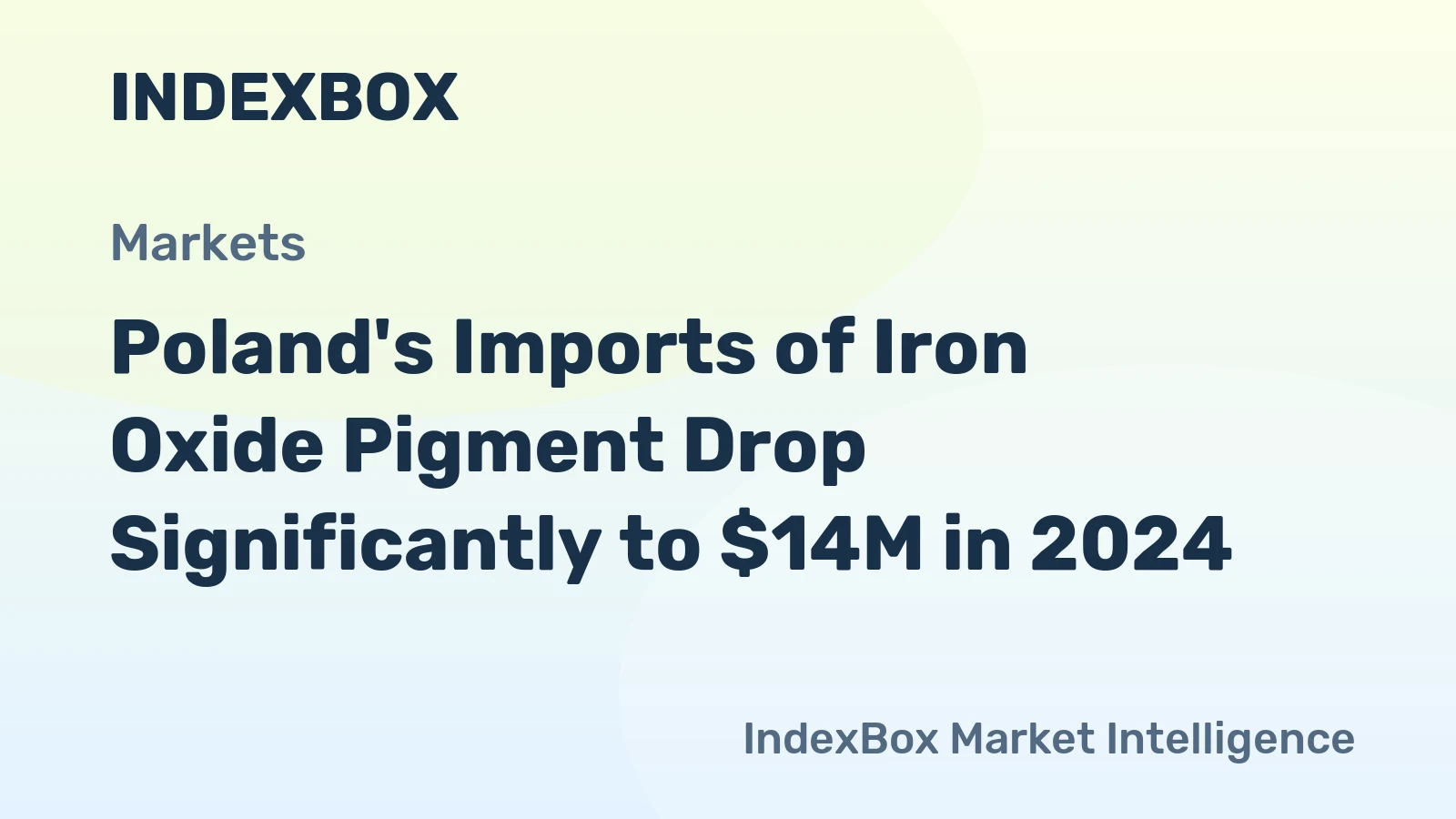 Poland's Imports of Iron Oxide Pigment Drop Significantly to $14M in 2024