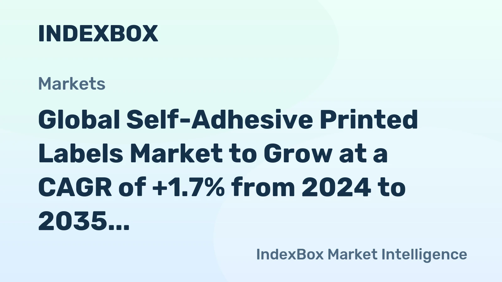 Global Self-Adhesive Printed Labels Market to Grow at a CAGR of +1.7% from 2024 to 2035, Reaching $74.5B