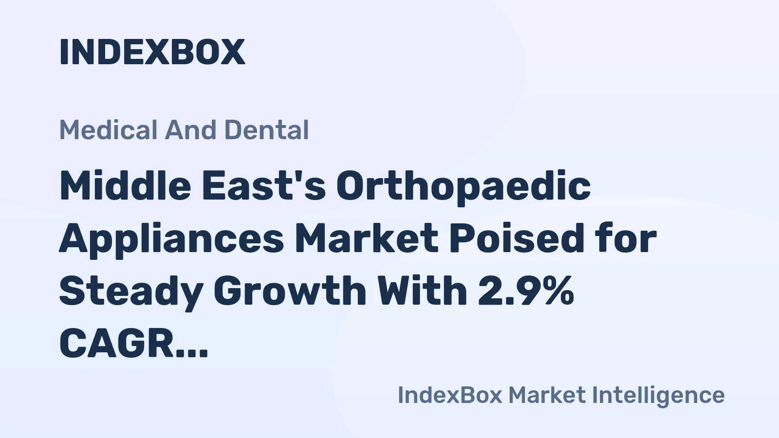 Middle East's Orthopaedic Appliances Market Poised for Steady Growth With 2.9% CAGR Through 2035