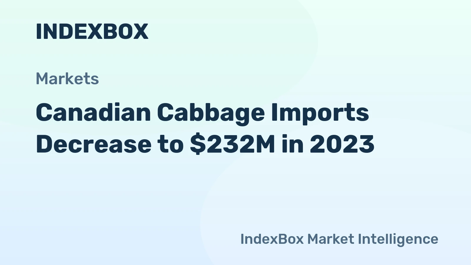 Canadian Cabbage Imports Decrease to $232M in 2023