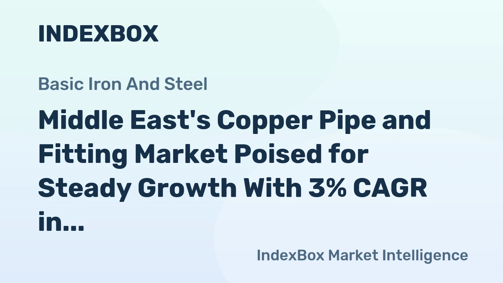 Middle East's Copper Pipe and Fitting Market Poised for Steady Growth With 3% CAGR in Value Through 2035