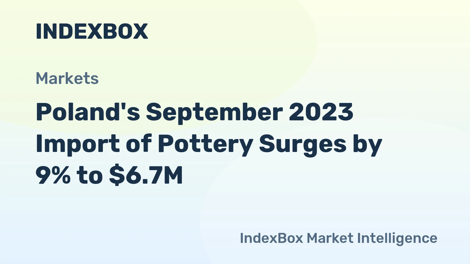 Poland's September 2023 Import of Pottery Surges by 9% to $6.7M
