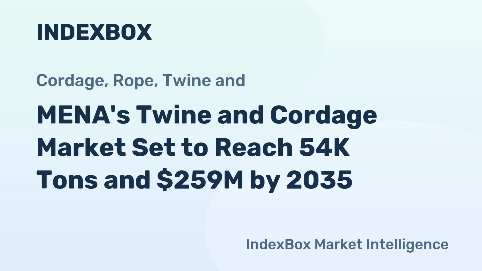MENA's Twine and Cordage Market Set to Reach 54K Tons and $259M by 2035