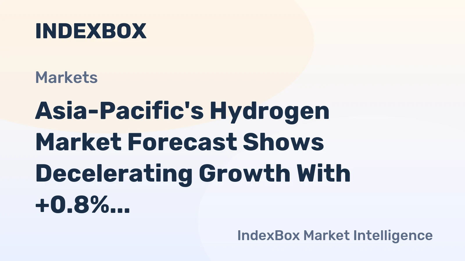 Asia-Pacific's Hydrogen Market Forecast Shows Decelerating Growth With +0.8% Volume CAGR Through 2035