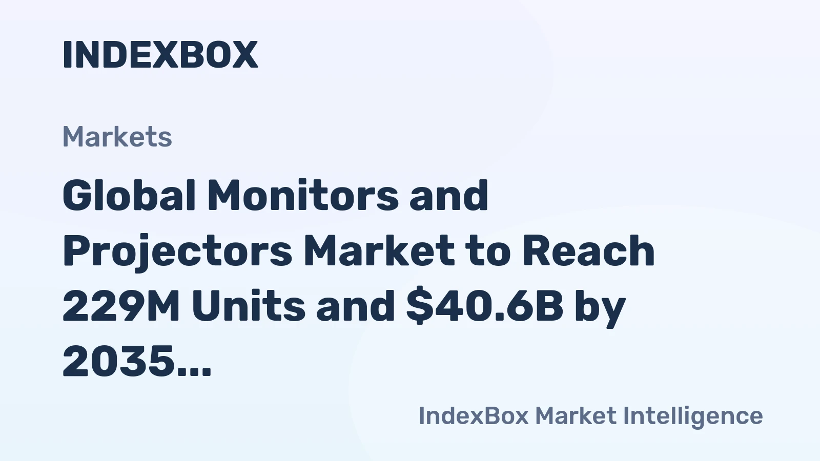 Global Monitors and Projectors Market to Reach 229M Units and $40.6B by 2035
