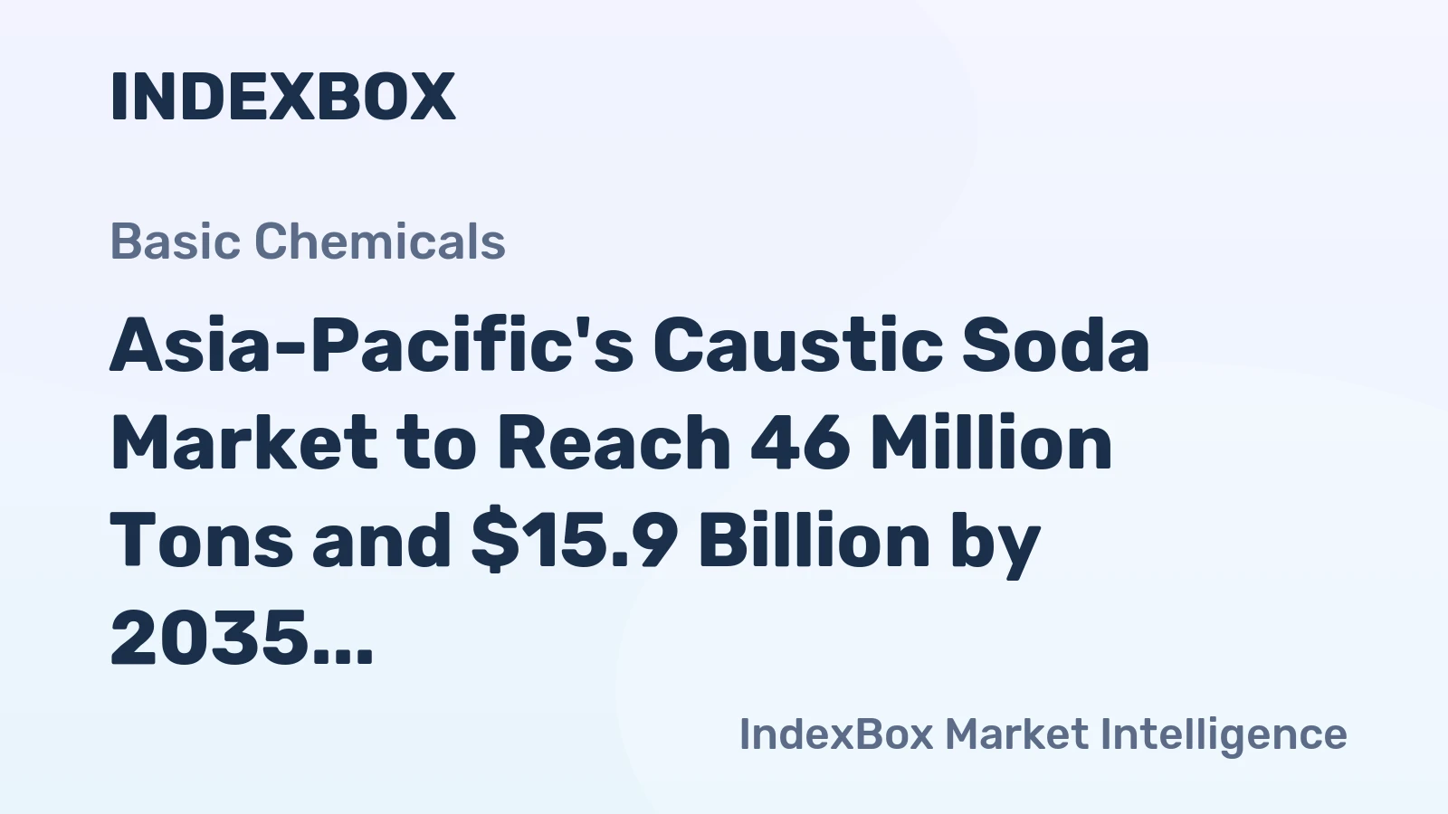 Asia-Pacific's Caustic Soda Market to Reach 46 Million Tons and $15.9 Billion by 2035
