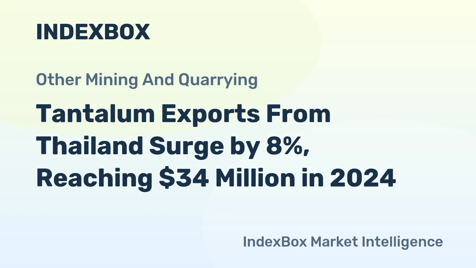 Tantalum Exports From Thailand Surge by 8%, Reaching $34 Million in 2024