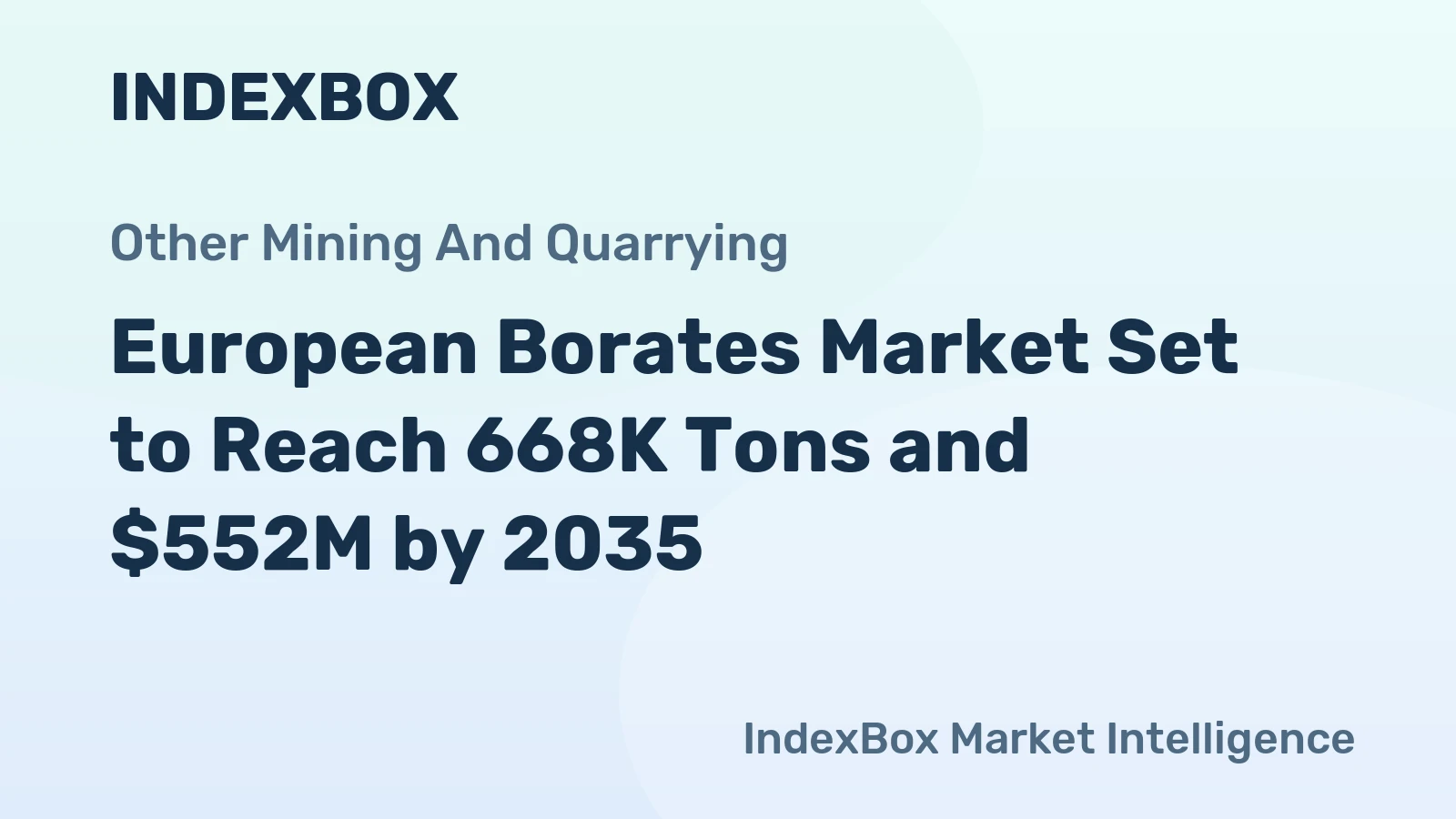European Borates Market Set to Reach 668K Tons and $552M by 2035