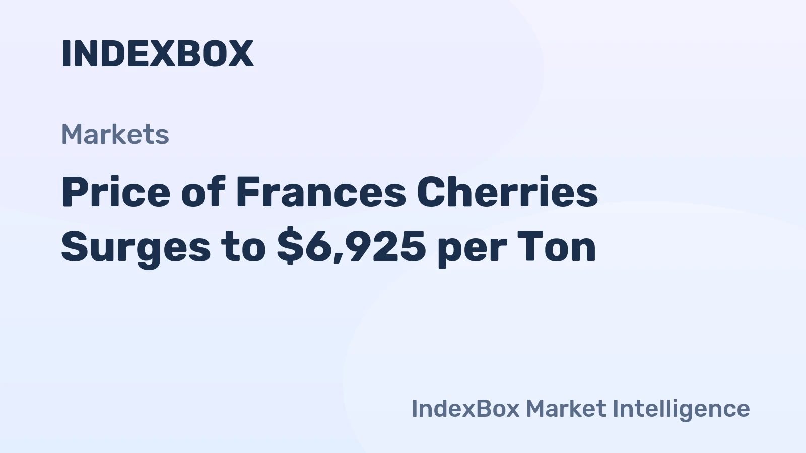 Price of Frances Cherries Surges to $6,925 per Ton