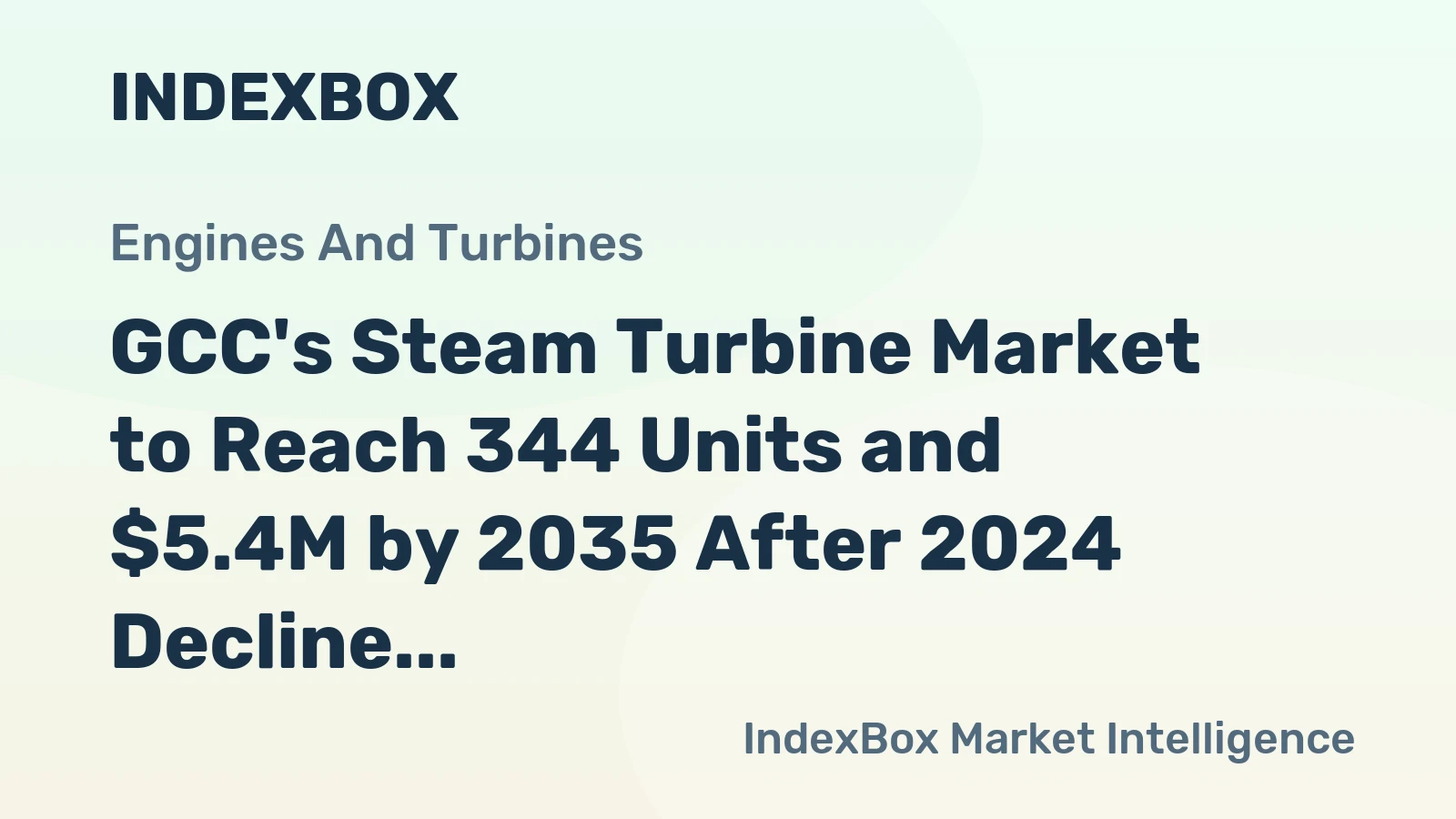 GCC's Steam Turbine Market to Reach 344 Units and $5.4M by 2035 After 2024 Decline