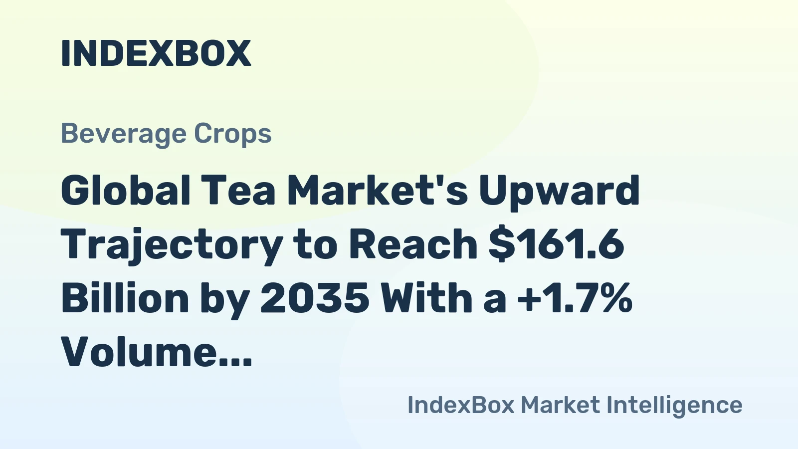 Global Tea Market's Upward Trajectory to Reach $161.6 Billion by 2035 With a +1.7% Volume CAGR