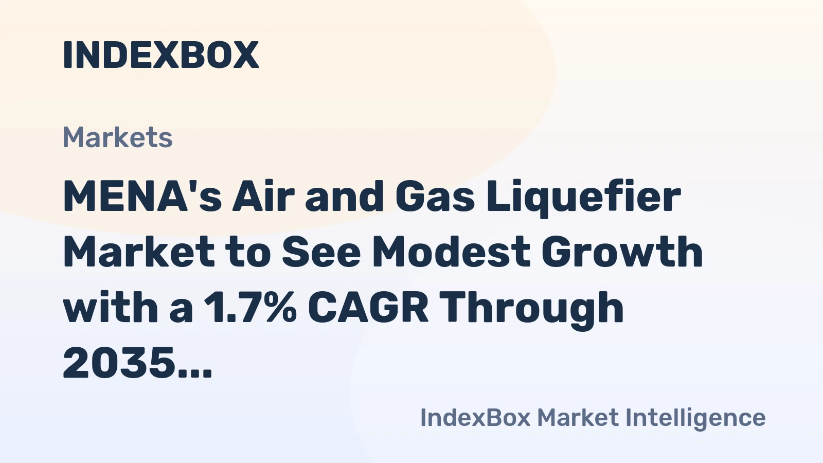MENA's Air and Gas Liquefier Market to See Modest Growth with a 1.7% CAGR Through 2035