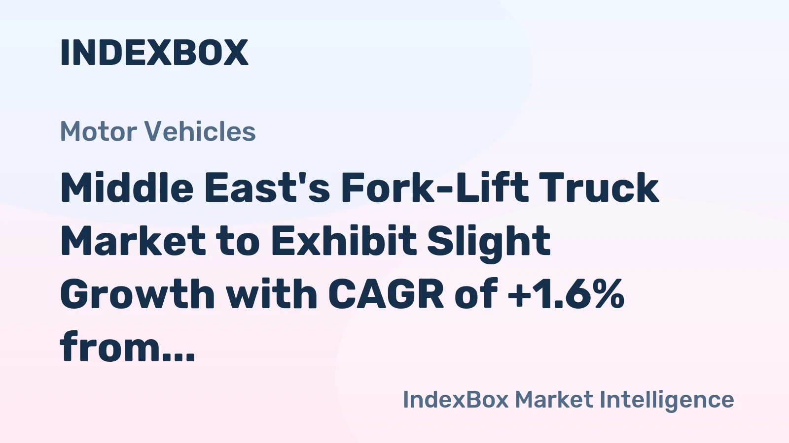 Middle East's Fork-Lift Truck Market to Exhibit Slight Growth with CAGR of +1.6% from 2024 to 2035