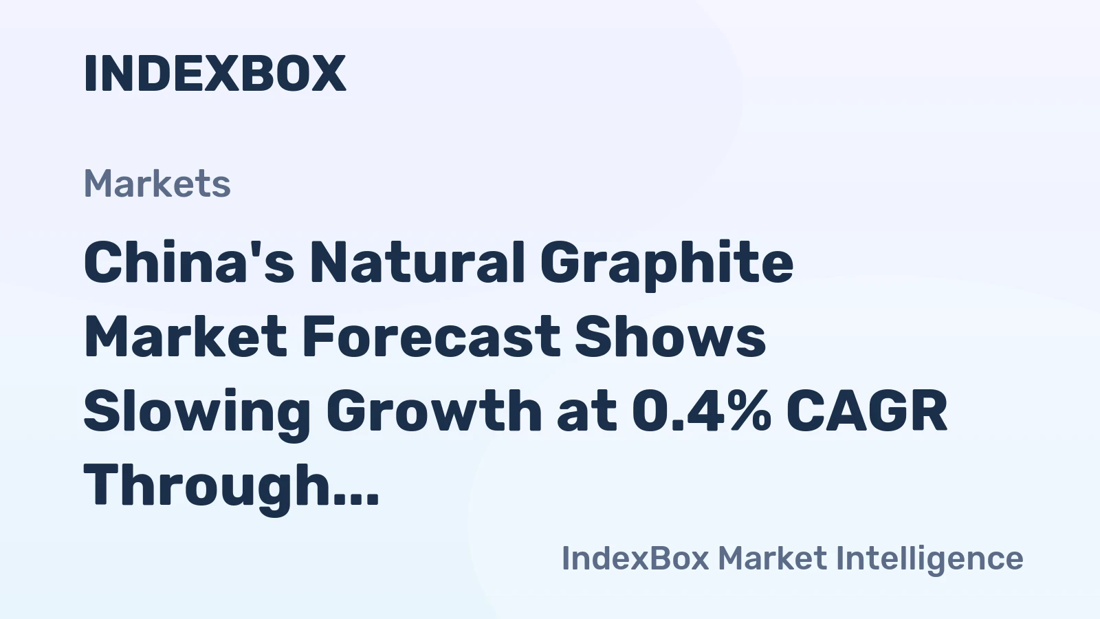 China's Natural Graphite Market Forecast Shows Slowing Growth at 0.4% CAGR Through 2035
