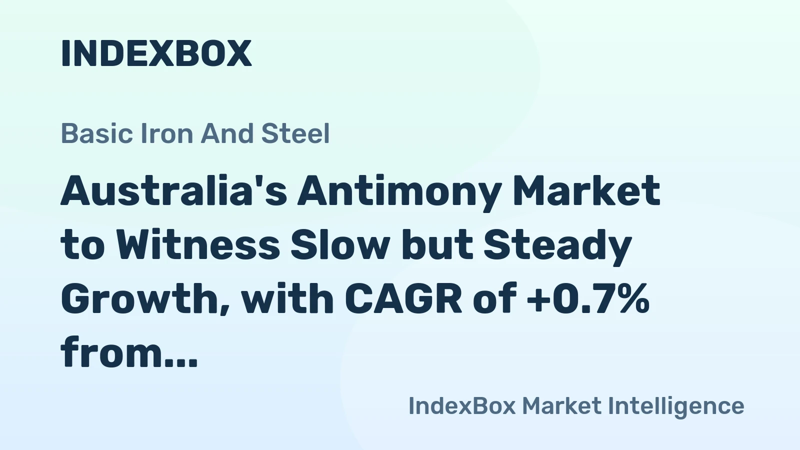Australia's Antimony Market to Witness Slow but Steady Growth, with CAGR of +0.7% from 2024 to 2035