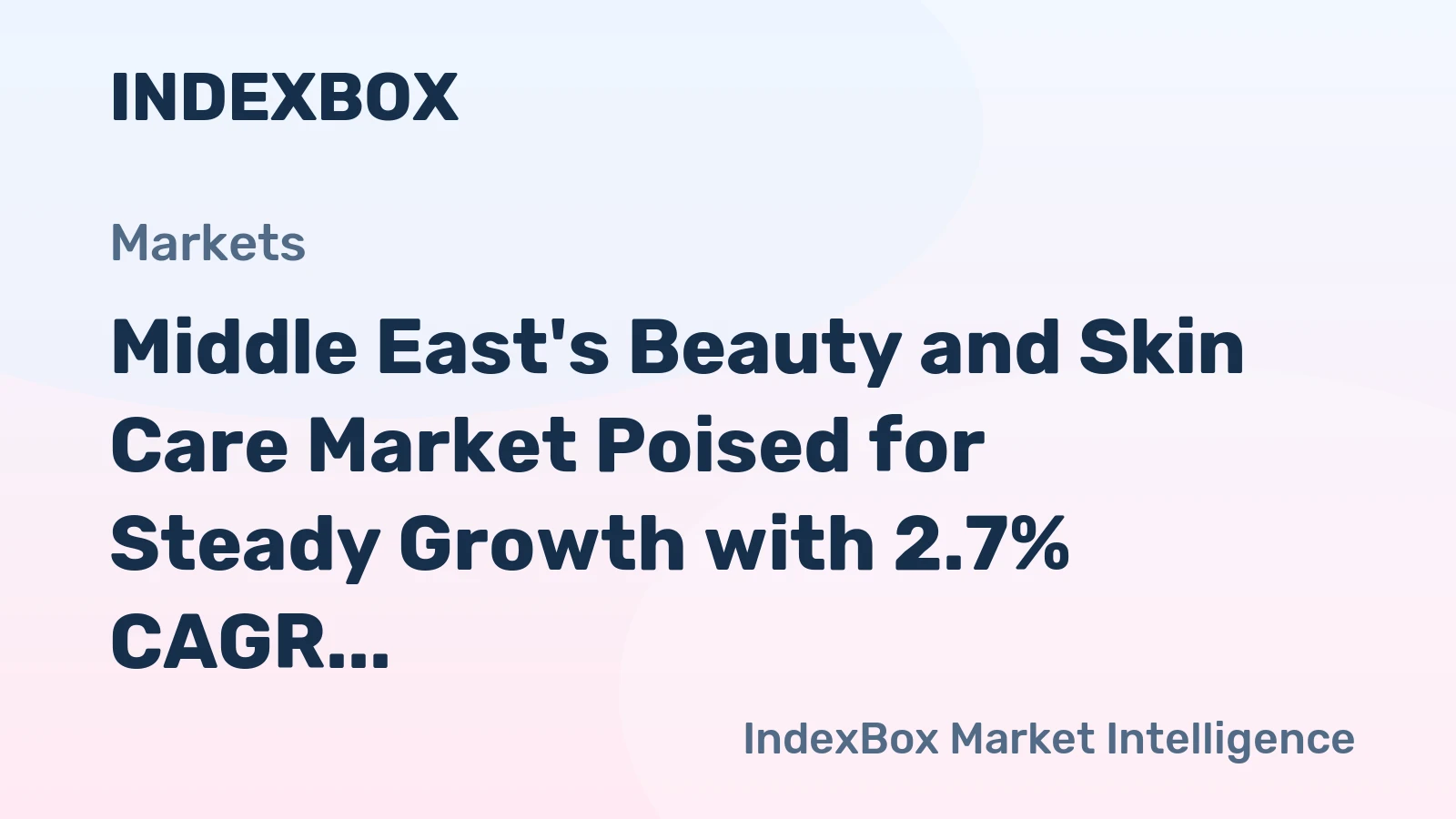 Middle East's Beauty and Skin Care Market Poised for Steady Growth with 2.7% CAGR