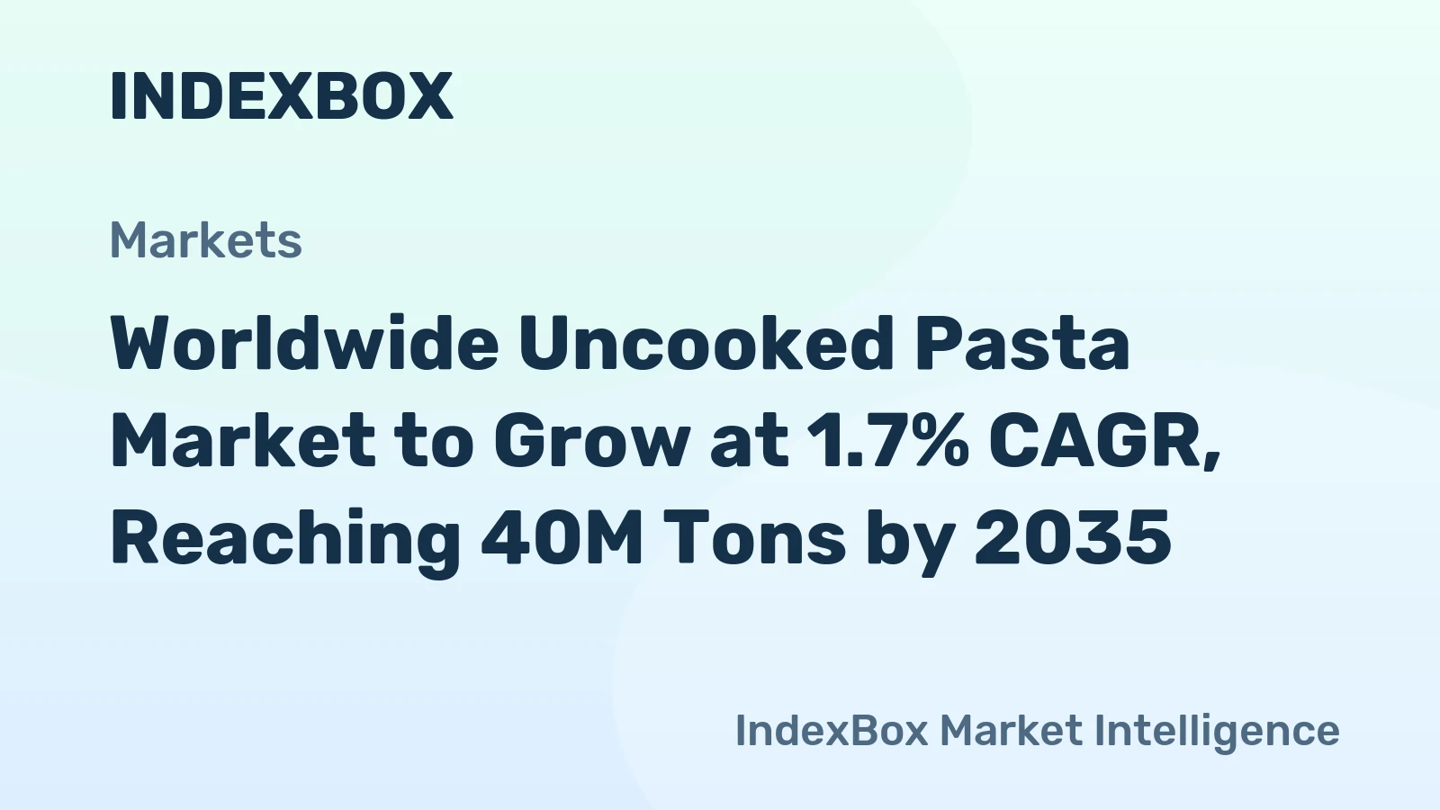 Worldwide Uncooked Pasta Market to Grow at 1.7% CAGR, Reaching 40M Tons by 2035