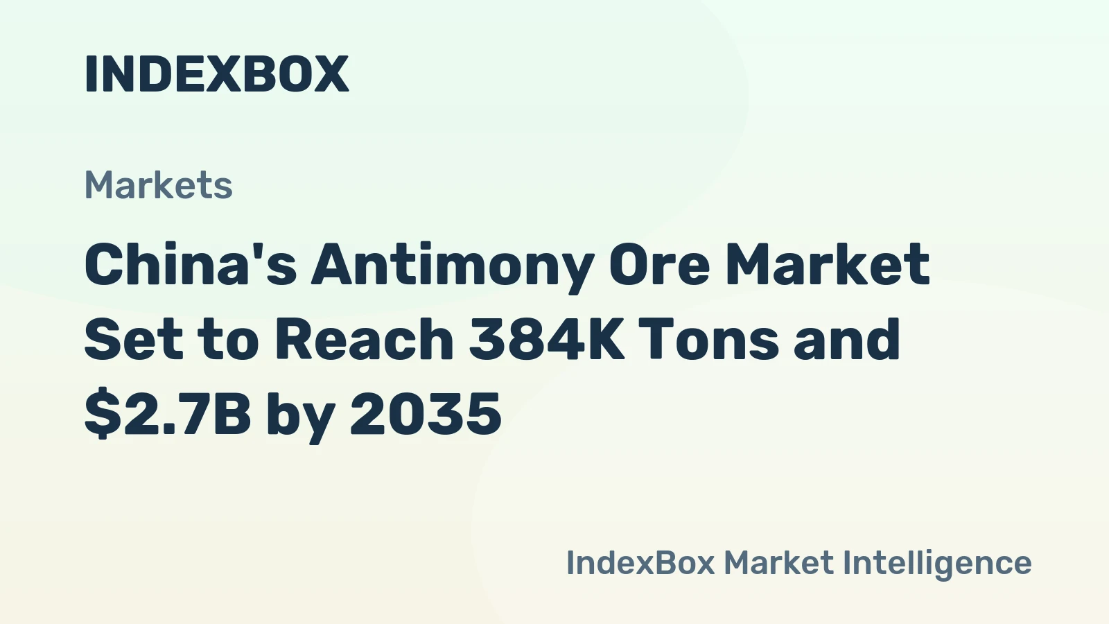 China's Antimony Ore Market Set to Reach 384K Tons and $2.7B by 2035