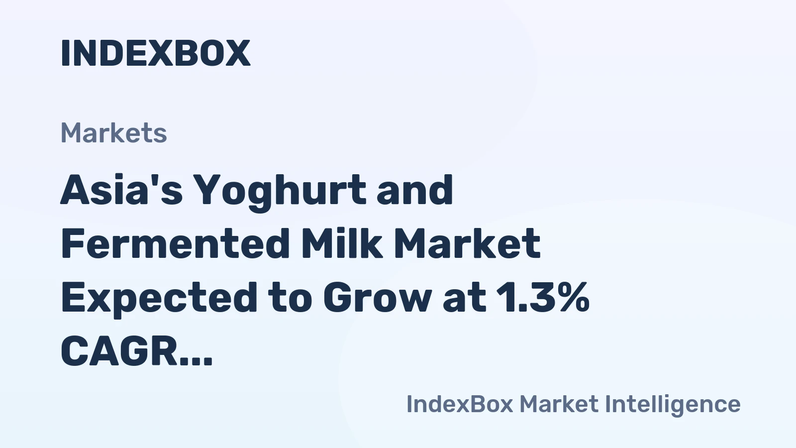 Asia's Yoghurt and Fermented Milk Market Expected to Grow at 1.3% CAGR, Reaching 24M Tons by 2035