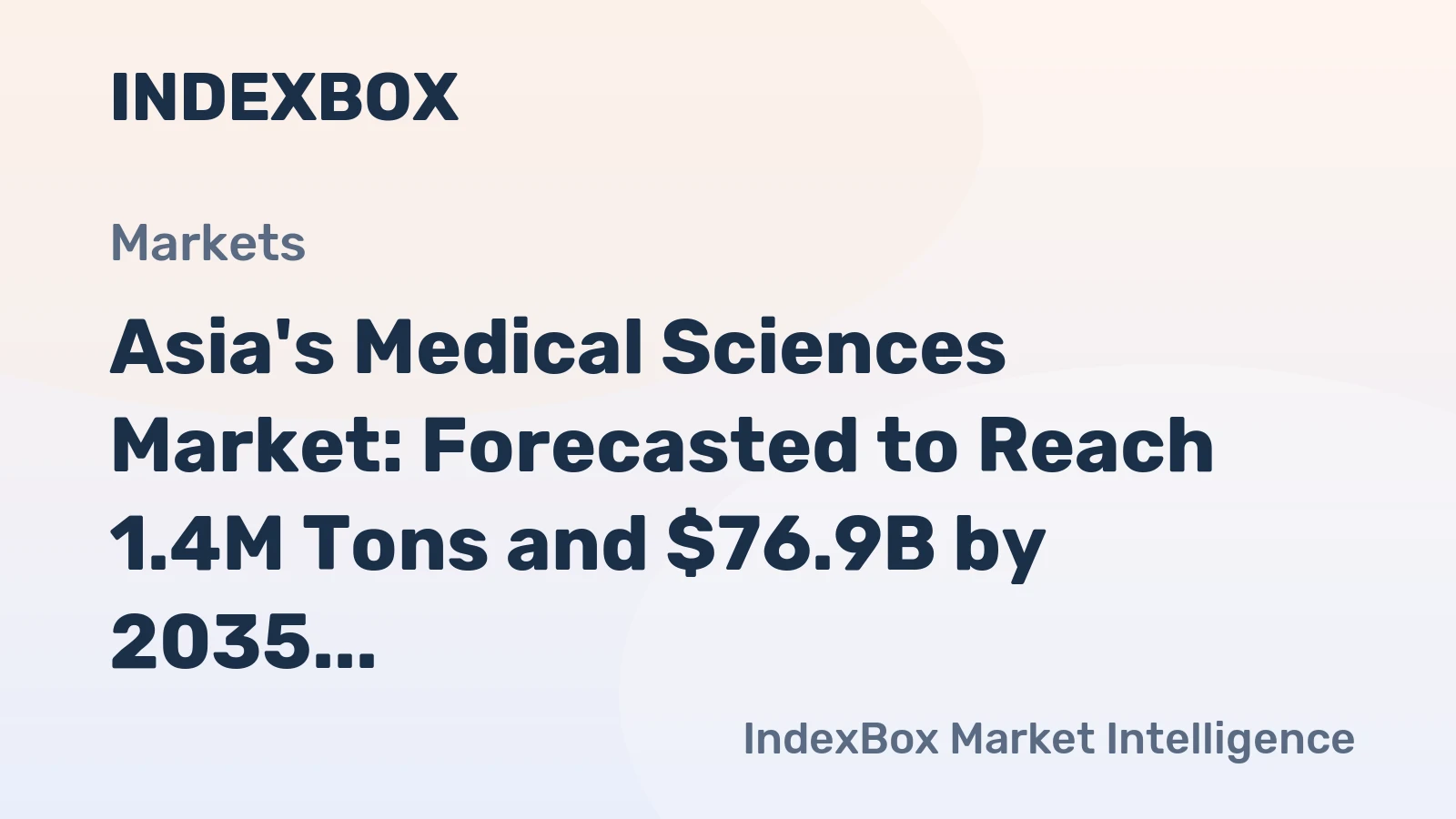 Asia's Medical Sciences Market: Forecasted to Reach 1.4M Tons and $76.9B by 2035