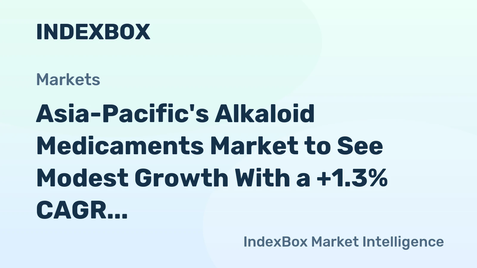 Asia-Pacific's Alkaloid Medicaments Market to See Modest Growth With a +1.3% CAGR in Value Through 2035