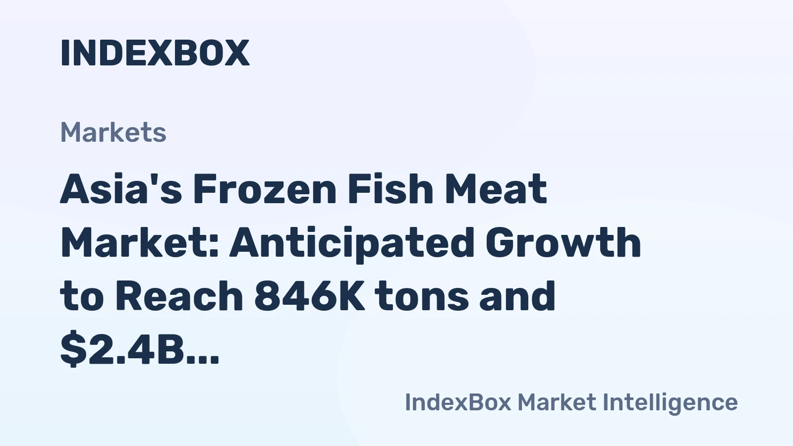Asia's Frozen Fish Meat Market: Anticipated Growth to Reach 846K tons and $2.4B by 2035