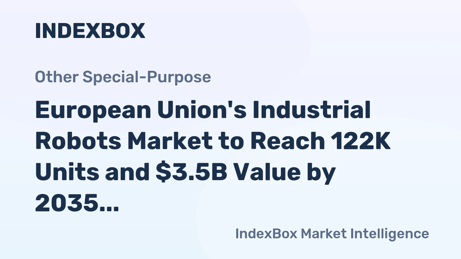 European Union's Industrial Robots Market to Reach 122K Units and $3.5B Value by 2035