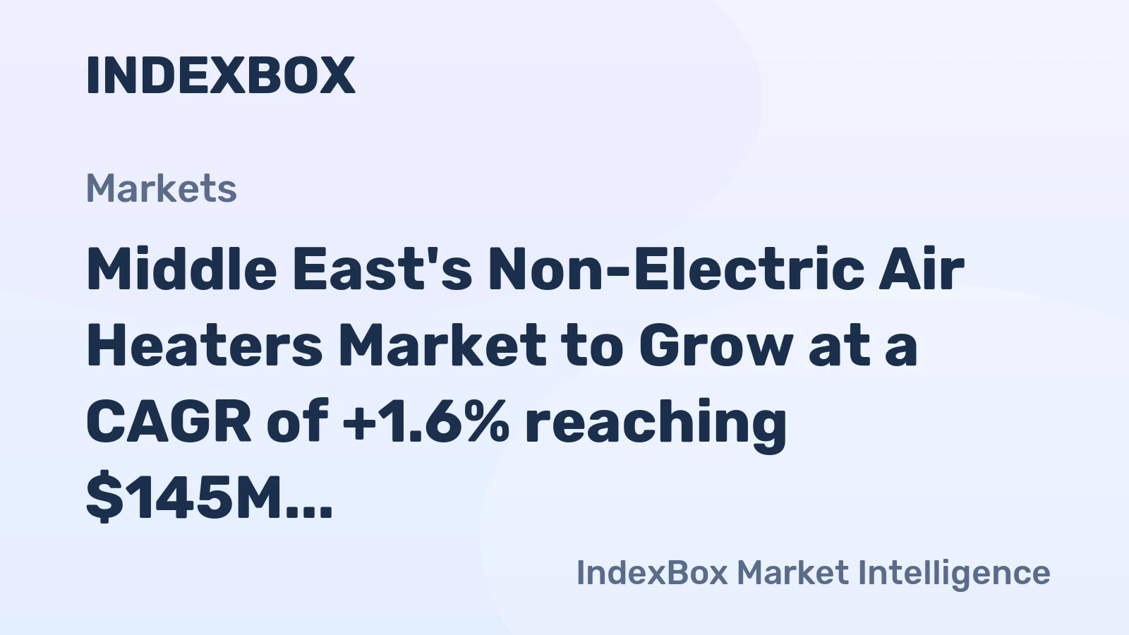 Middle East's Non-Electric Air Heaters Market to Grow at a CAGR of +1.6% reaching $145M by 2035