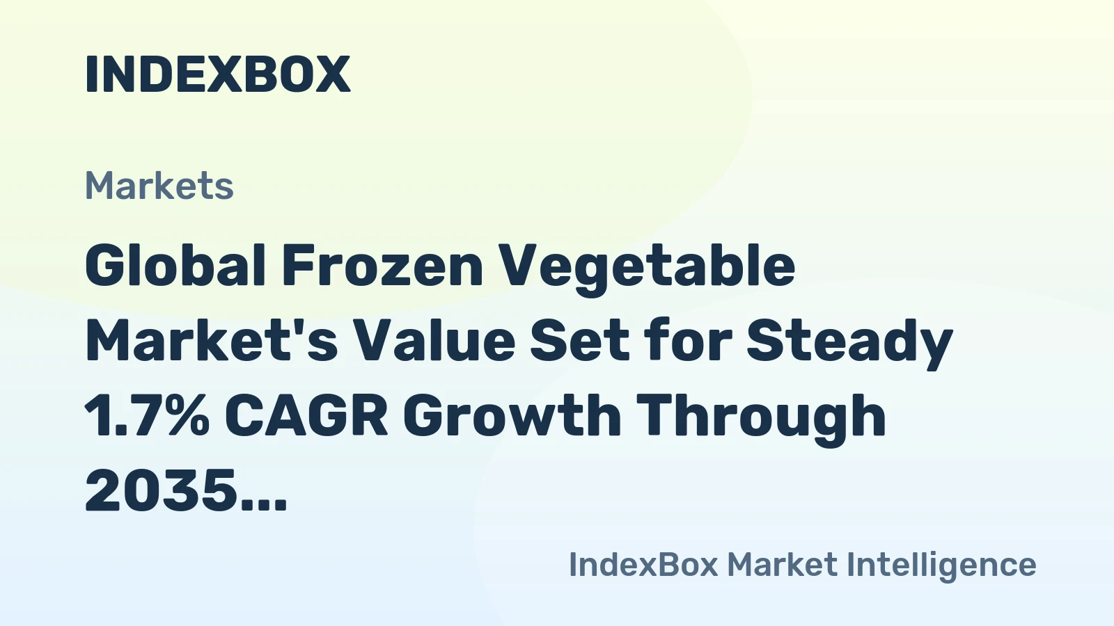Global Frozen Vegetable Market's Value Set for Steady 1.7% CAGR Growth Through 2035