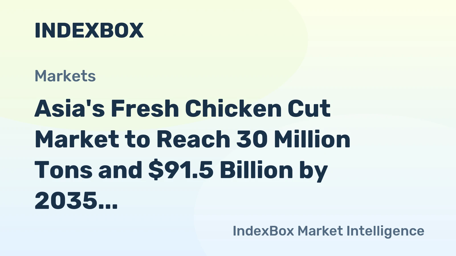 Asia's Fresh Chicken Cut Market to Reach 30 Million Tons and $91.5 Billion by 2035