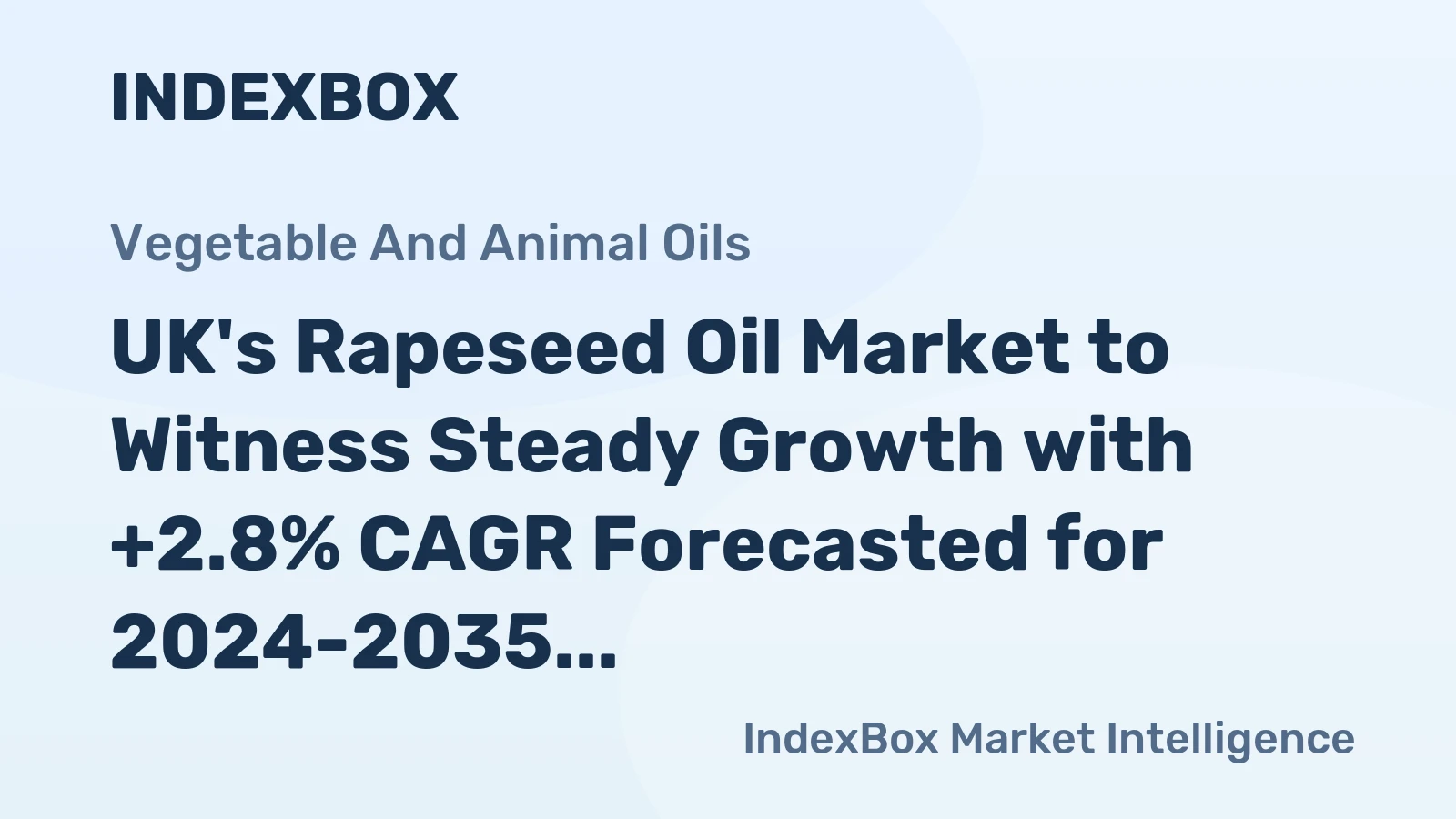 UK's Rapeseed Oil Market to Witness Steady Growth with +2.8% CAGR Forecasted for 2024-2035