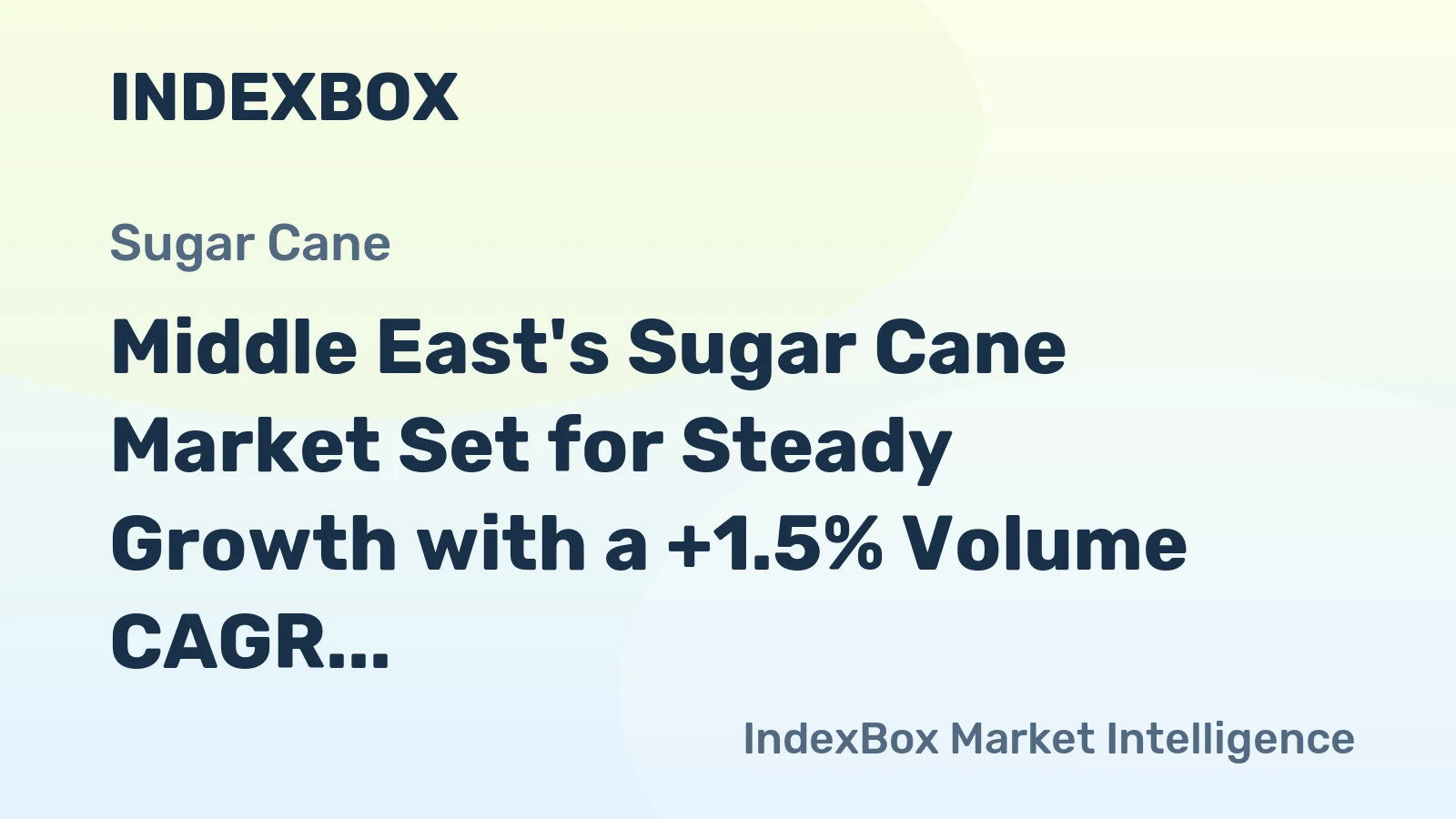 Middle East's Sugar Cane Market Set for Steady Growth with a +1.5% Volume CAGR Through 2035