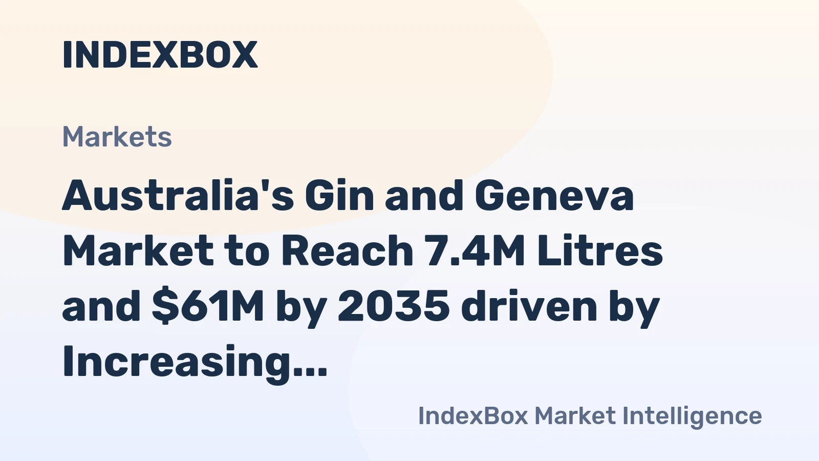 Australia's Gin and Geneva Market to Reach 7.4M Litres and $61M by 2035 driven by Increasing Demand