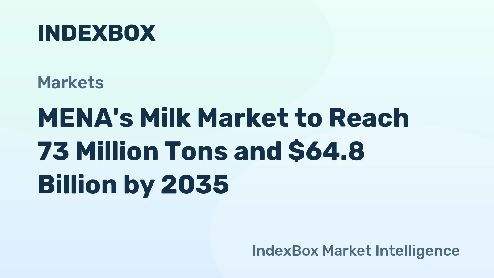 MENA's Milk Market to Reach 73 Million Tons and $64.8 Billion by 2035